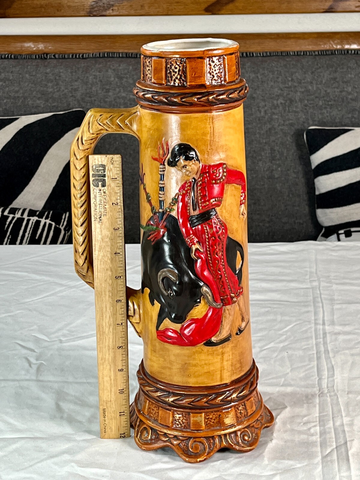 Vintage Large EUR-O-CON Mold Ceramic Beer Stein 1970's Flamenco Dancers ...