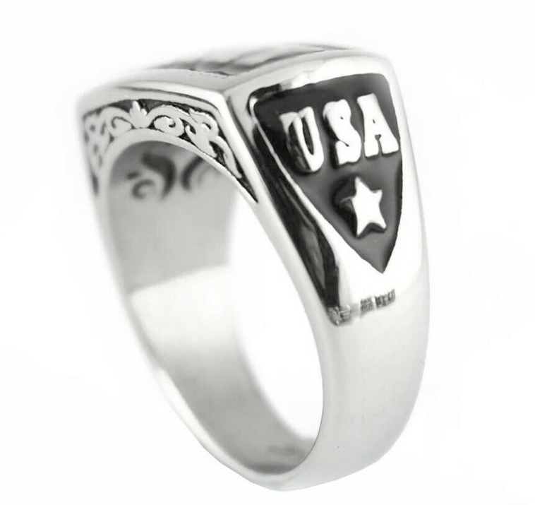 Unisex Stainless Steel USMC Military Marine Ring 123 | eBay