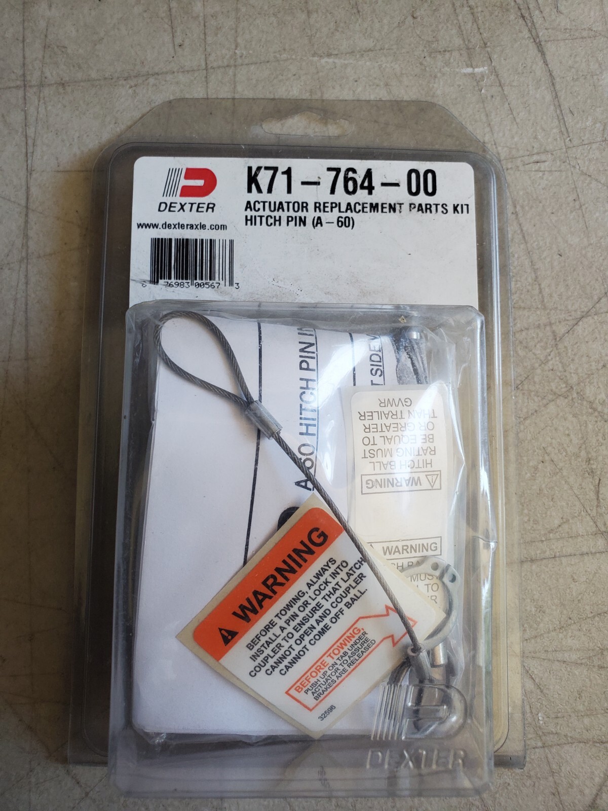 Ufp By Dexter Hitch Pin Kt Replcmnt Prts A60 445-K7176400 for sale ...