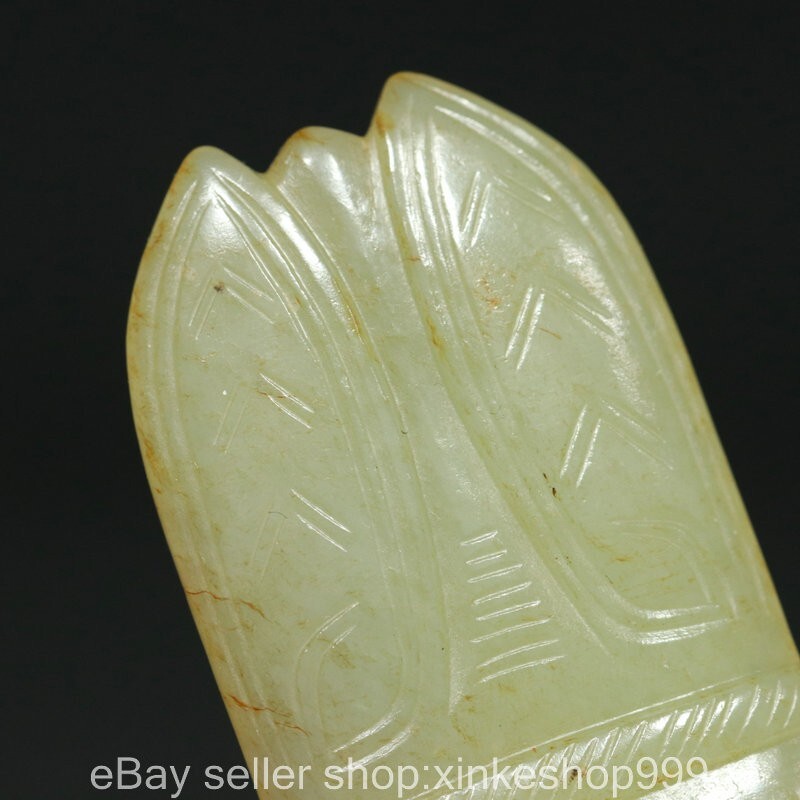 2" Chinese Natural Hetian White Jade Carving Animal cicada Amulet ...