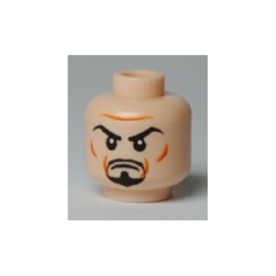 LEGO - Minifig, Head Black Goatee, Arched Eyebrows, White Pupils ...