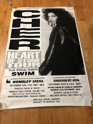 Extremely Rare Cher Heart of Stone Tour Promo Poster | eBay