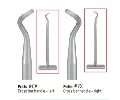 B Med Dental Potts Elevators 6x 7x Cross Bar T Handle Dental ...