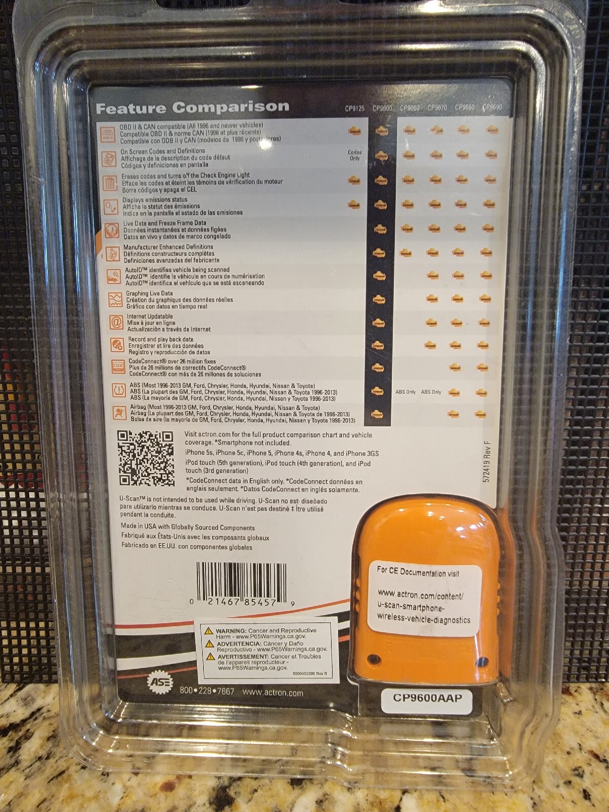 Actron+U-scan+Smartphone+Wireless+Vehicle+Diagnostics+CP9600 for sale online | eBay