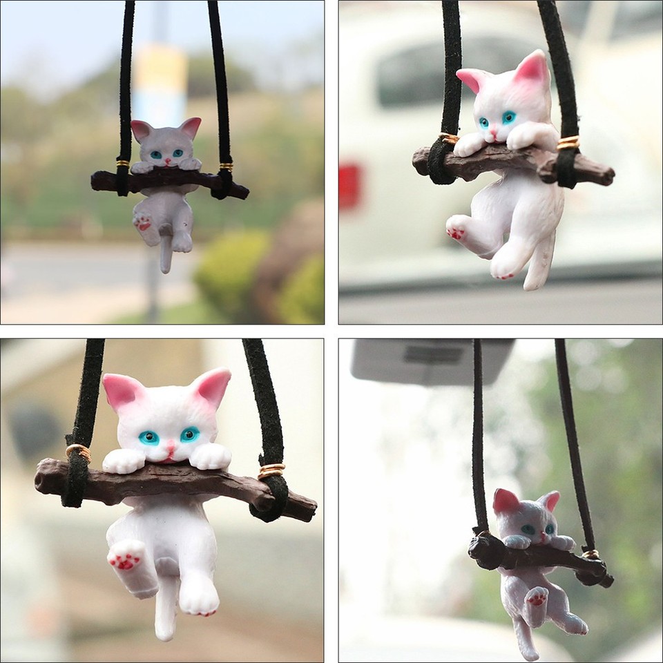 Rear Mirror Cat Pendant Car Rearview Decoration Interior Ornaments ...