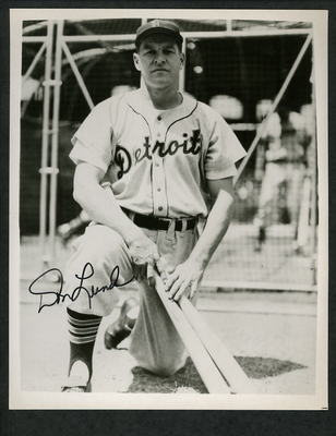Don Lund Signed Autographed 8 x 10 B&W Photo Detroit Tigers | eBay