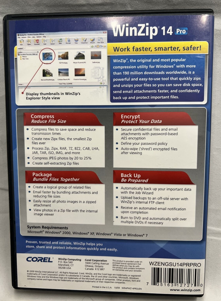 Corel WinZip 14 Pro - Corel - Compression Software - WIN CD ROM ...