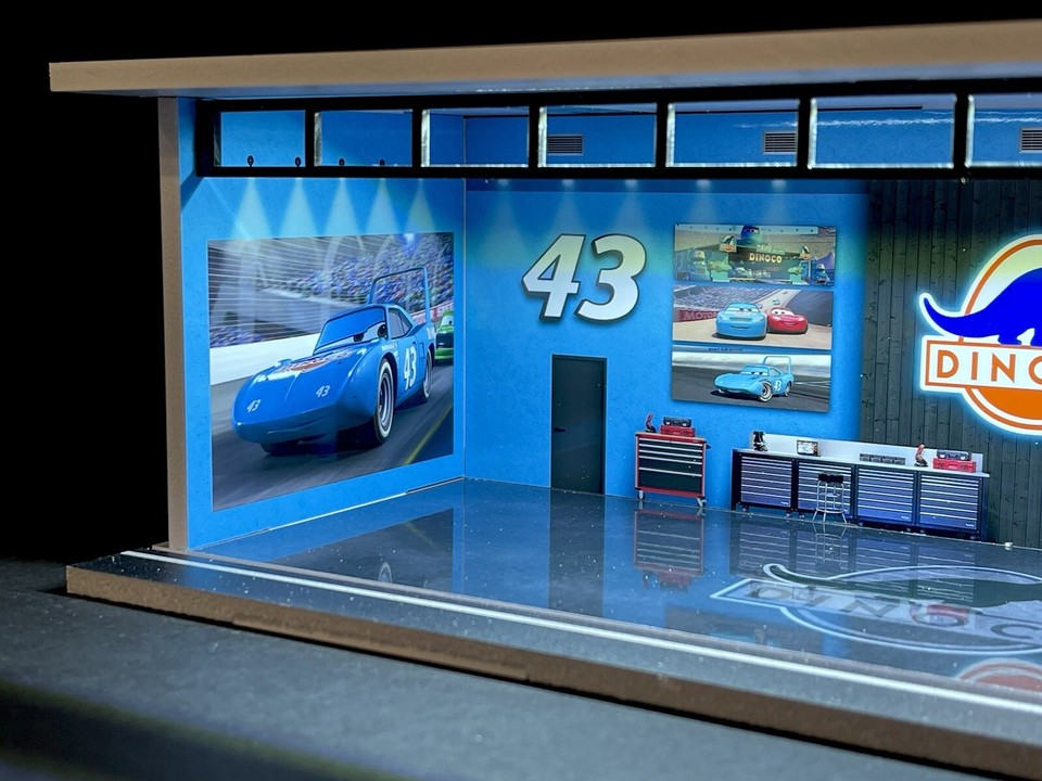 Dinoco Parking Model Diorama Garage LED Light FOR Hot Wheel 164 | eBay
