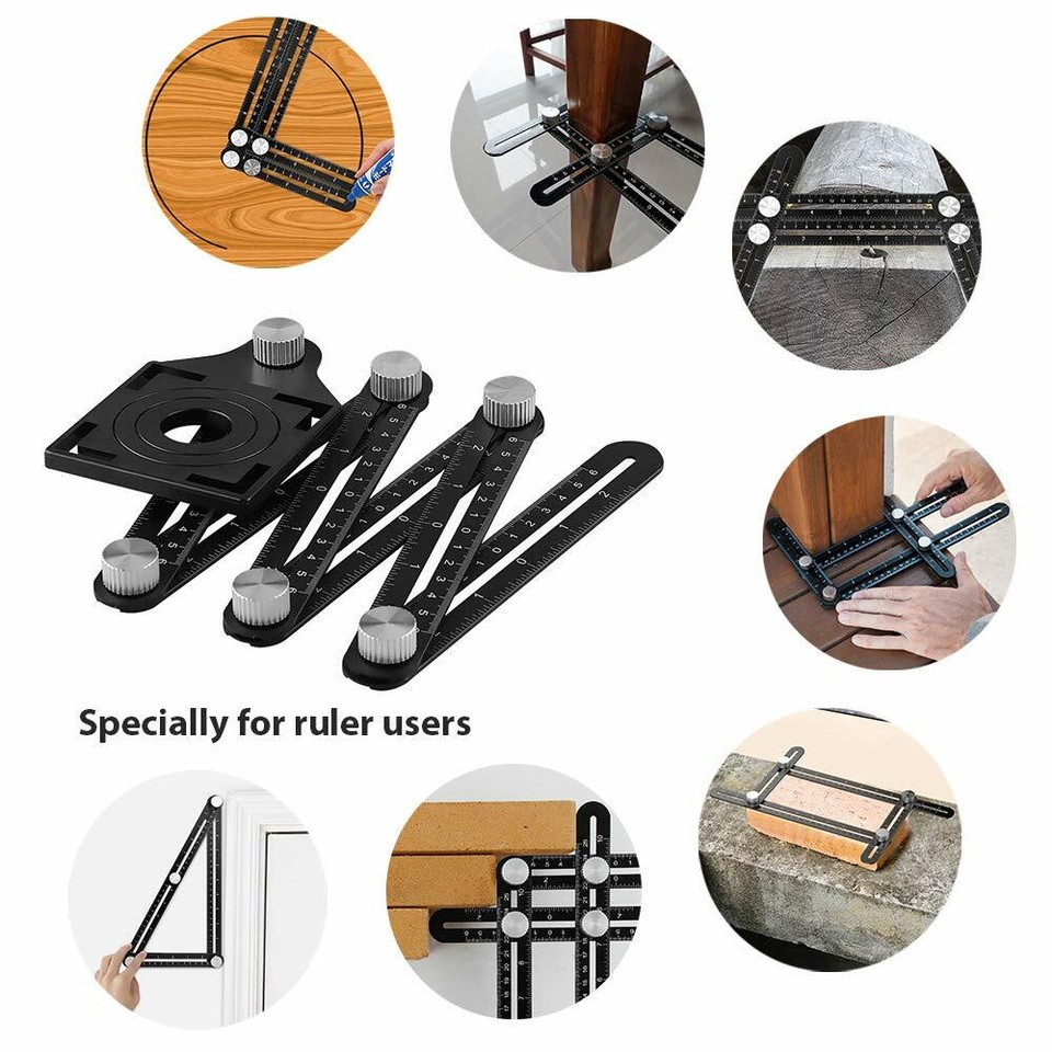 PREMIUM Multi-Function Ruler Template Tool Multi Angle Measuring Ruler ...