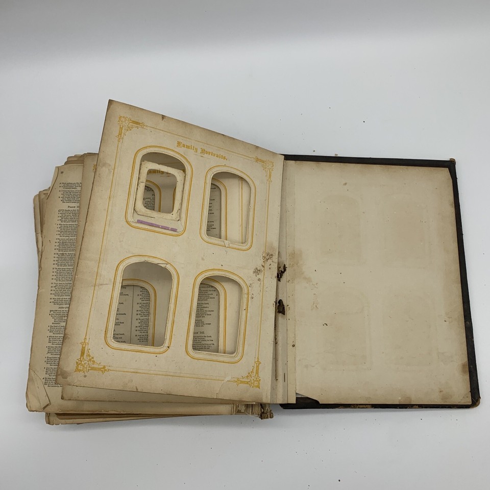 ATQ 1880's Carved Leather Holy Bible Old And New Testaments, And ...