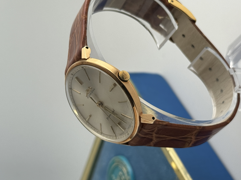 Mido Ocean Star Powerwind Solid 14k Gold Automatic 1960's Full Set ...