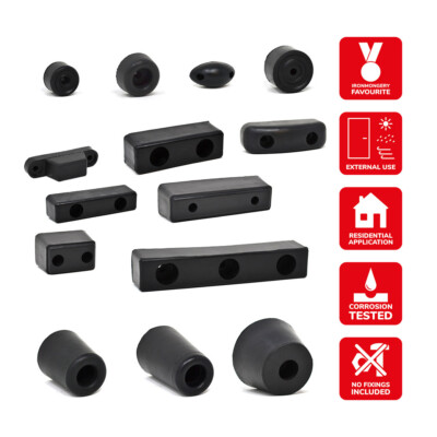 Heavy Duty Rubber Door Buffer - Multiple Sizes - Black - Z115 Range ...