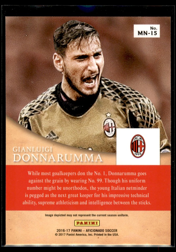 2016-17 Panini Aficionado Magic Numbers Insert #MN-15 Gianluigi ...