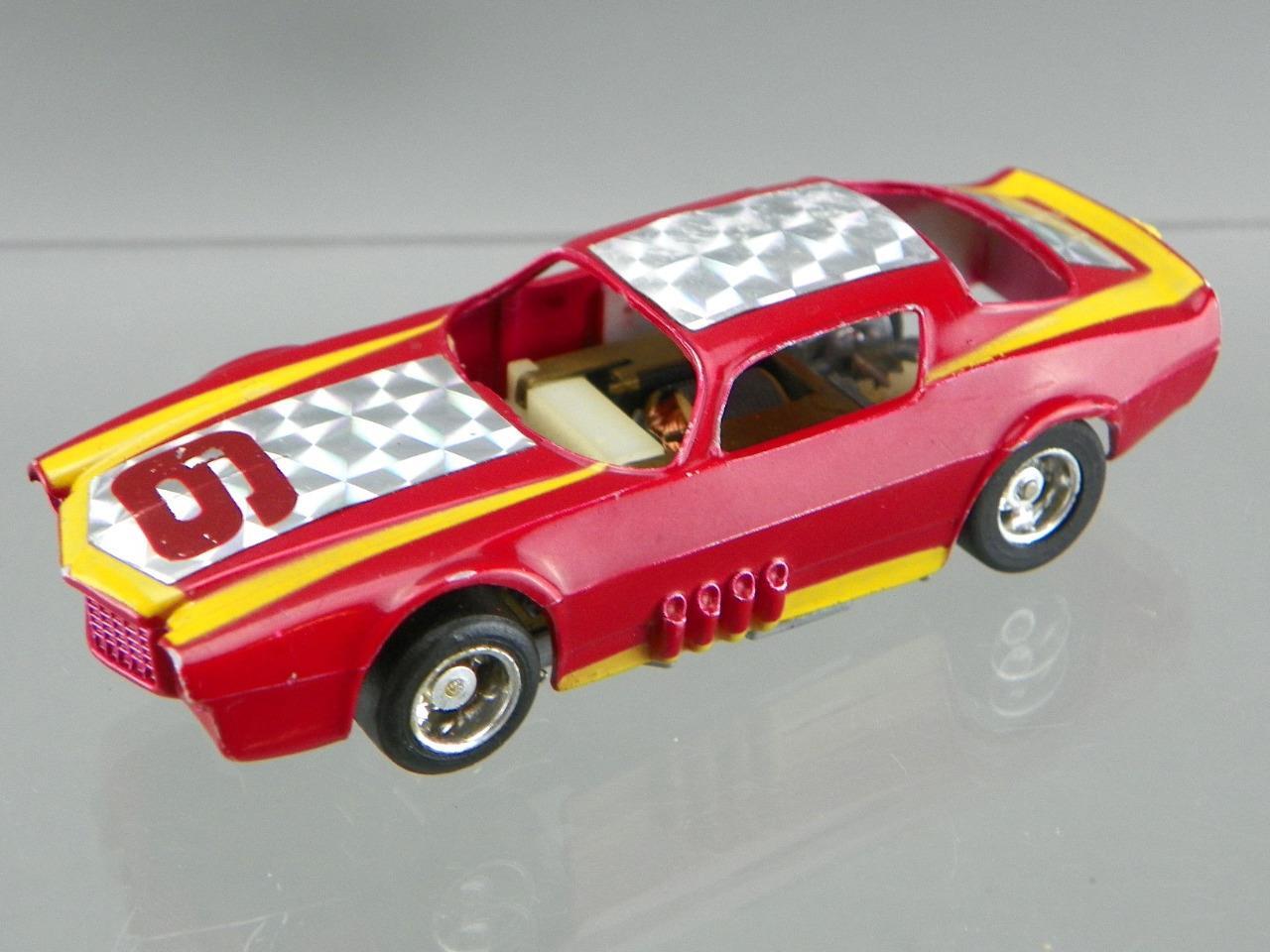 Vintage TYCO HO Custom Slotless Shell Red Camaro Funny Car #6 Slot Car ...