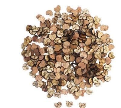 100 pcs Rustic Wooden Love Heart Wedding Table Scatter Decoration ...