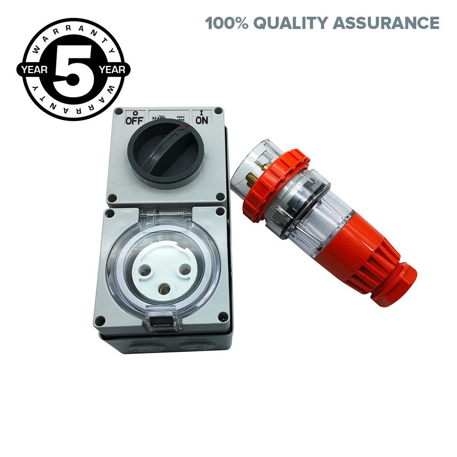 Купить Ибей | 32A AMP Outdoor Switched Socket Outlet w/ Round 3 Pin ...