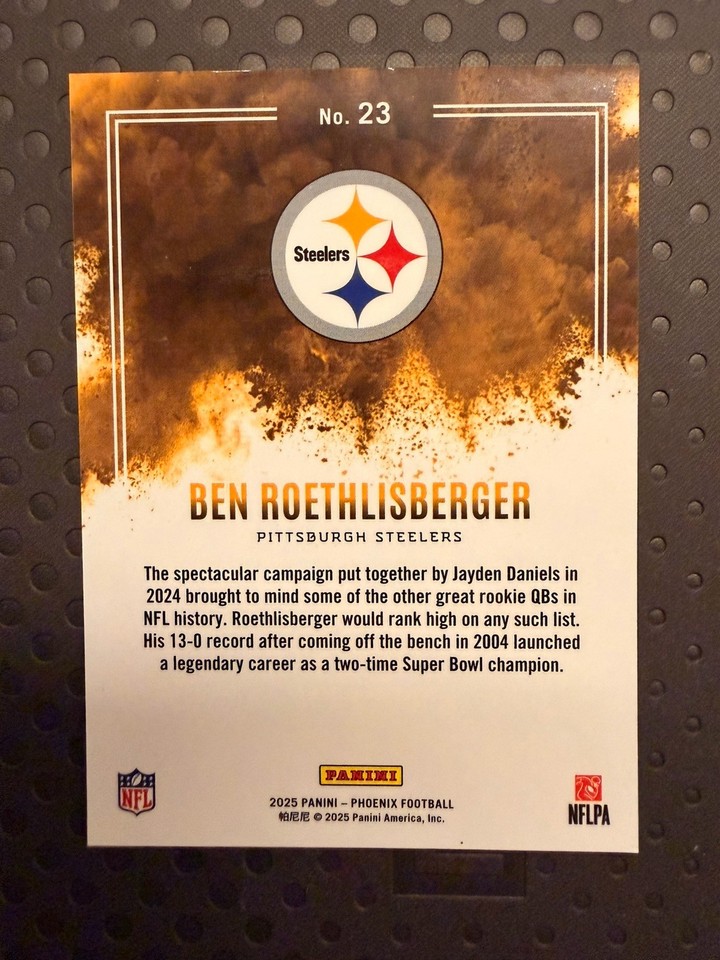 2025 PANINI PHOENIX FOOTBALL Ben Roethlisberger Colorblast Color Blast ...