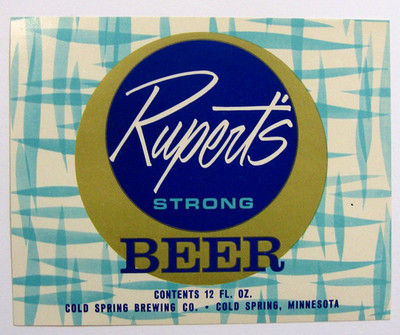 Cold Spring Brewing RUPERT'S STRONG BEER label MN 12oz | eBay