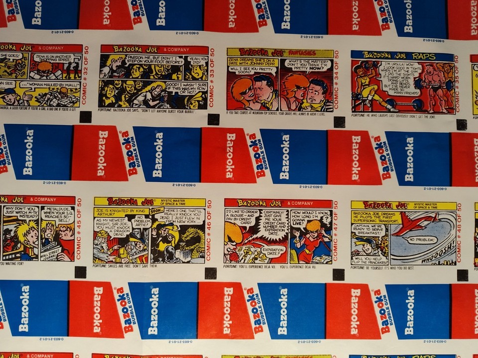 Rare 1983 Bubble Gum Wrappers Comics Topps Bazooka Joe Uncut Sheet 1 To ...
