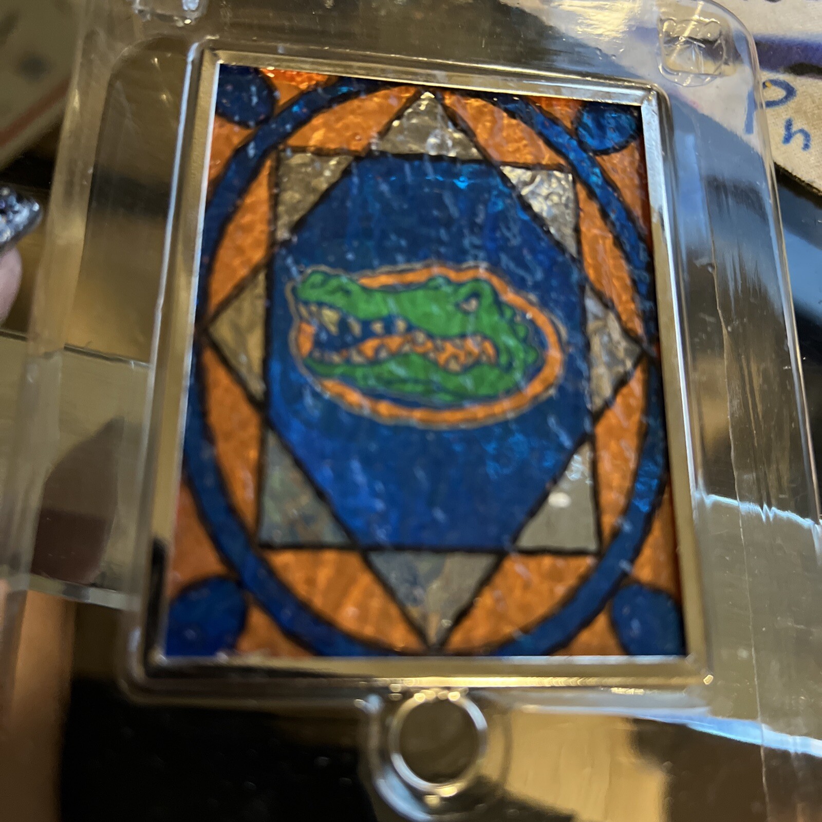 University of Florida Stained Glass Gator Sun-Catcher Topper scott brx ...