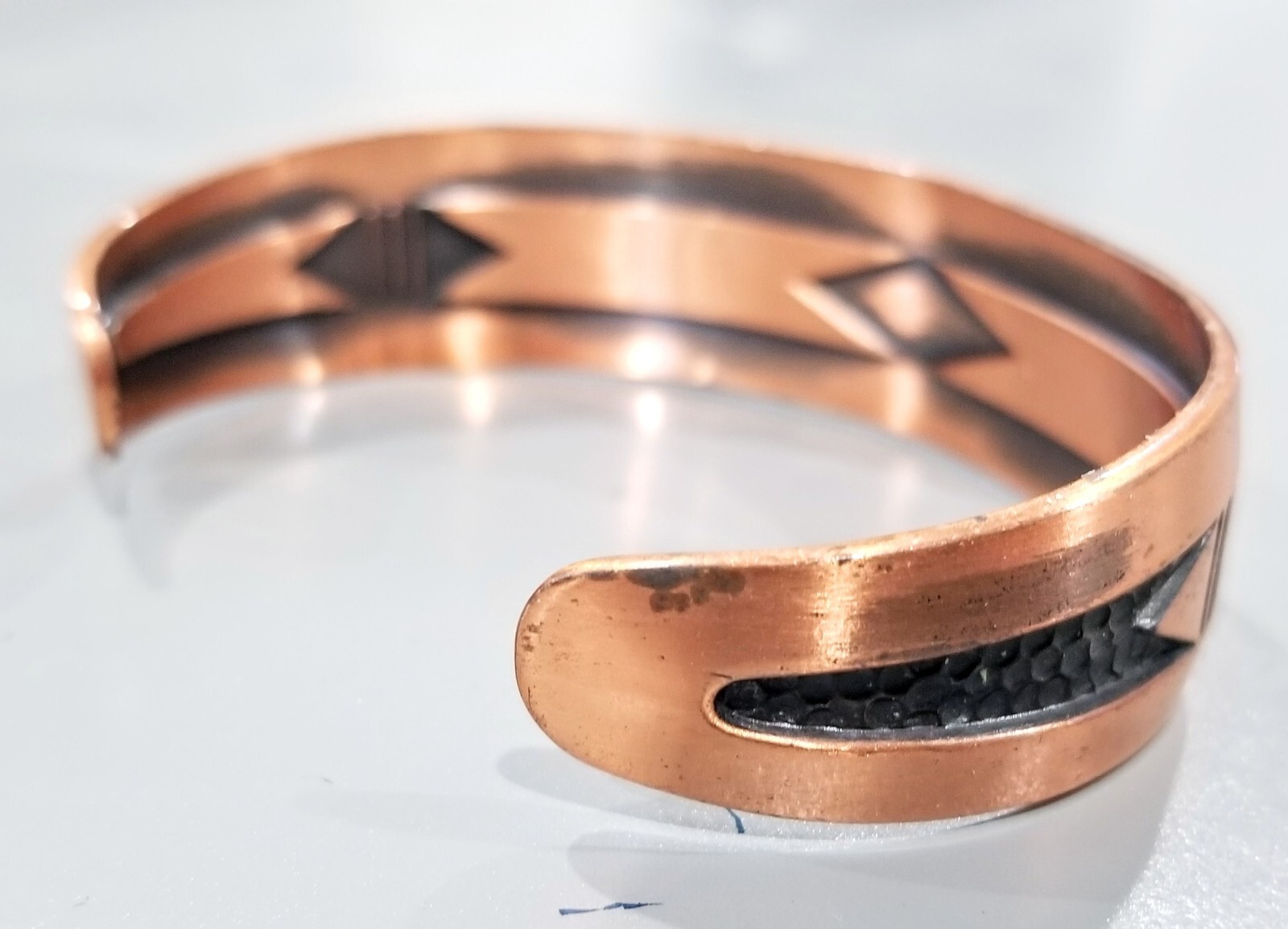 VINTAGE Solid Copper BELL TRADING Native American Tex… - Gem