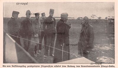 Flieger-Offizier erstattet Meldung an Pflanzer-Baltin - 1WK - 1915 ...