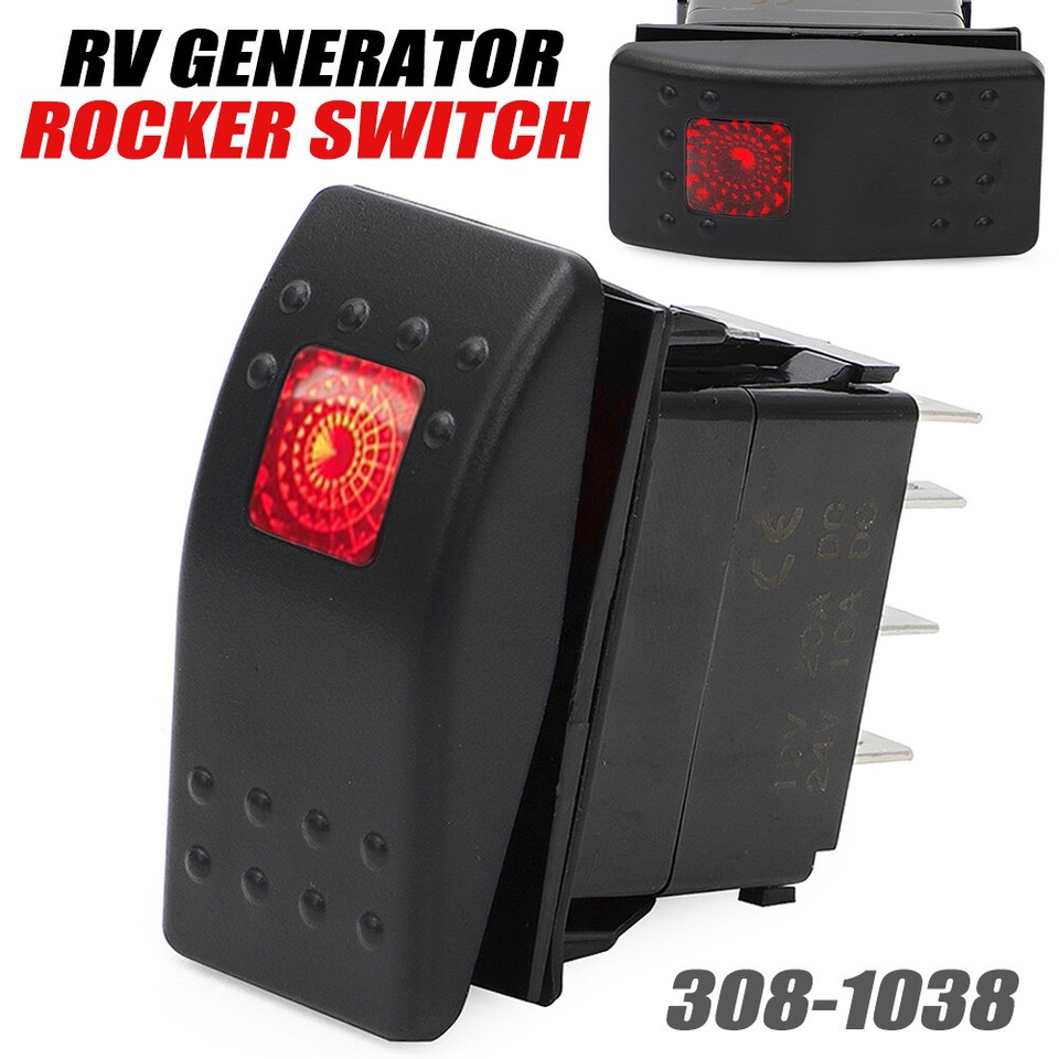 Rocker Start Stop Switch For Onan Cummins RV Generator 5-Pins Connector ...