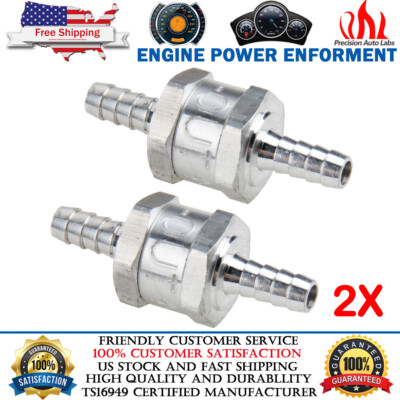 2pcs 5/16" (8mm) Inline Check Valve Fuel Diesel Gas Liquid One Way Non ...