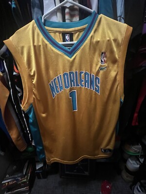 Baron Davis NEW NEW ORLEANS HORNETS REEBOK NBA THROWBACK jersey Xl | eBay