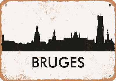 METAL SIGN - Bruges Skyline - Vintage Look | eBay