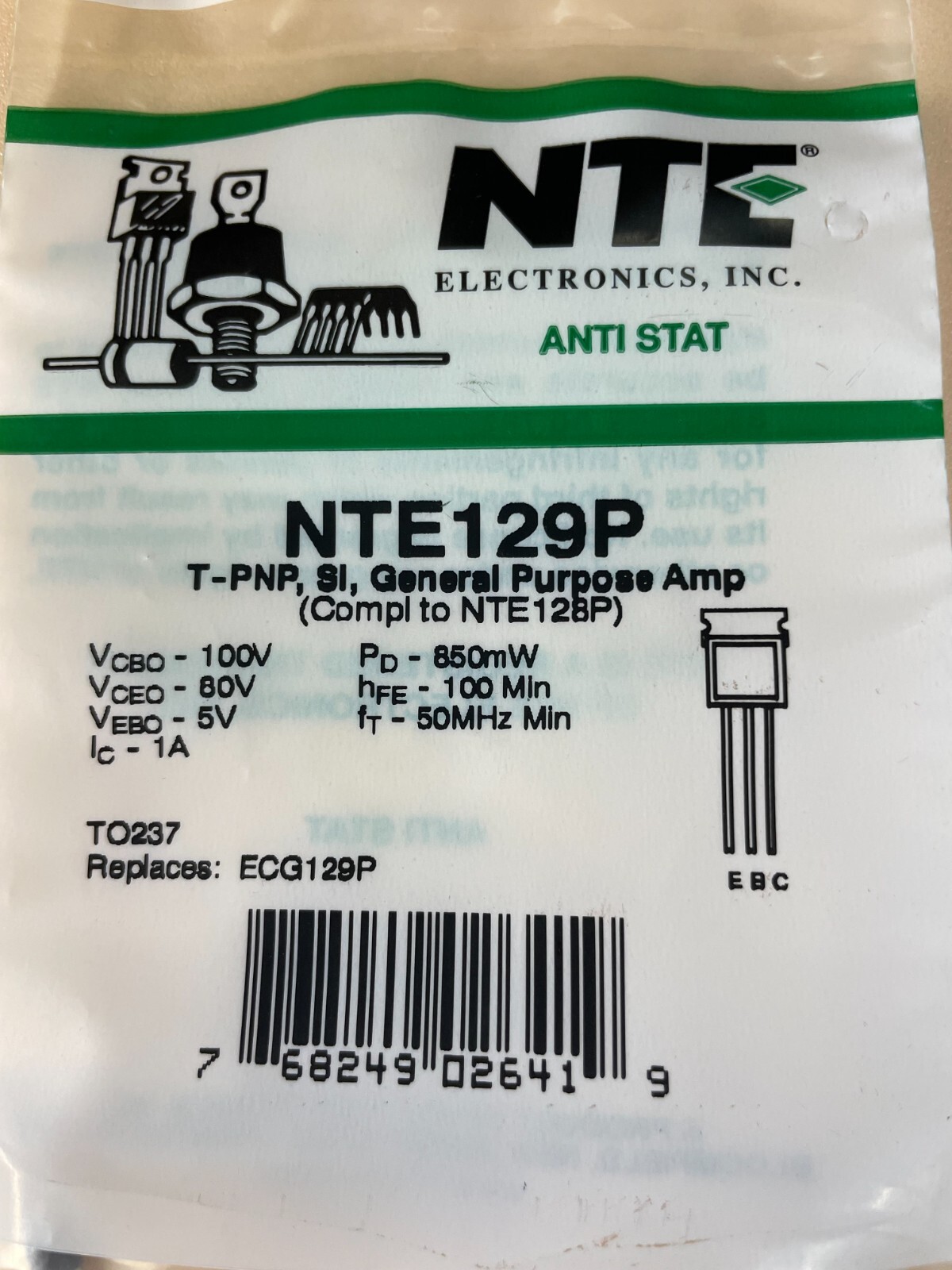 NTE NTE129P, SI General Purpose Amp | eBay
