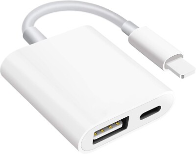 For Apple USB Camera Adapter Transfer Photos Videos with charging for ...