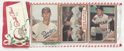 1962 TOPPS HOLIDAY CHRISTMAS ORIGINAL RACK SHOWING TOP KOUFAX VINTAGE ...