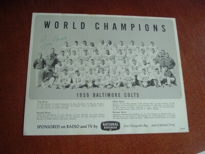 1958 Baltimore Colts National Boh Natty Team Picture with Lenny Moore ...