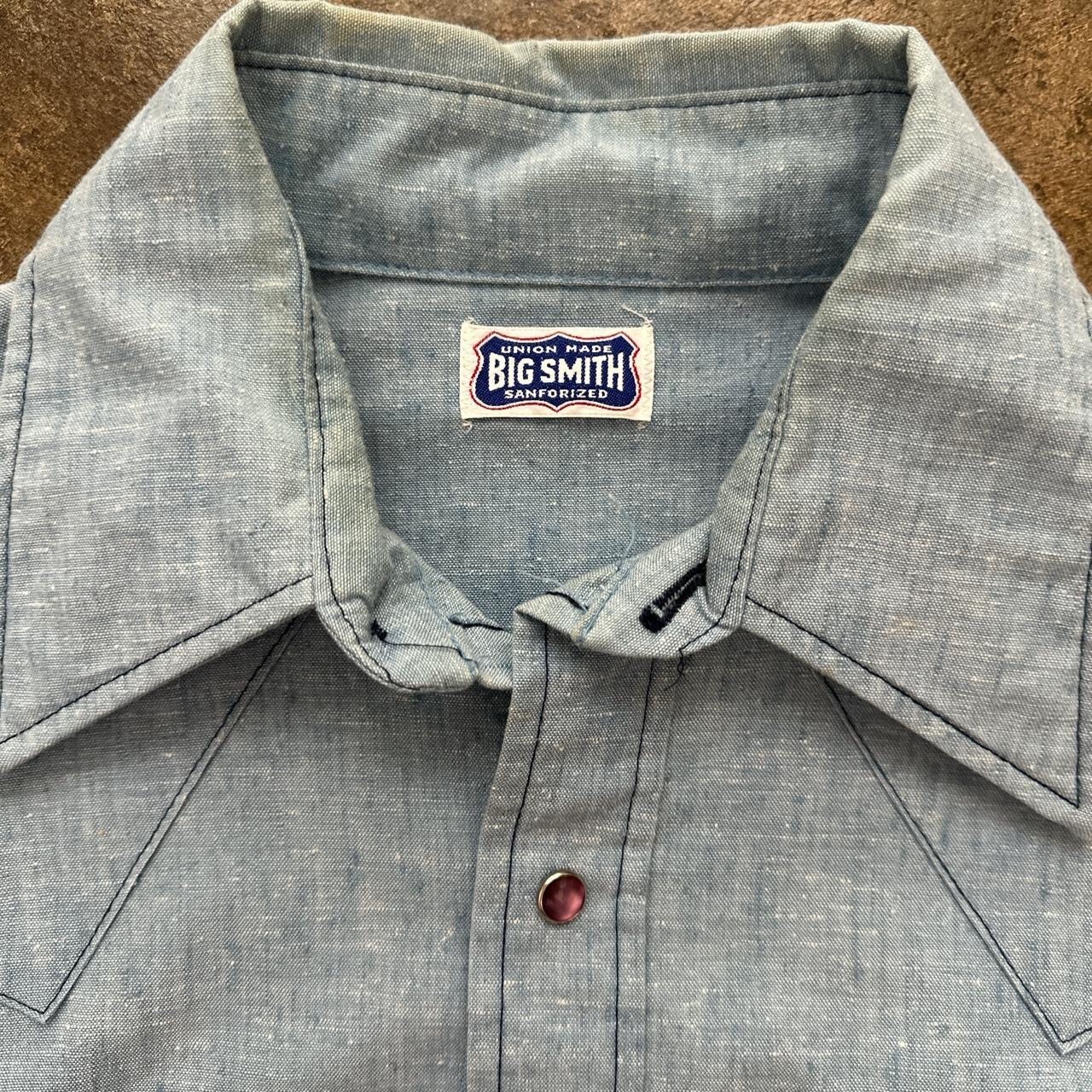 Vintage 70s Big Smith Sanforized Chambray Button Up 8… - Gem