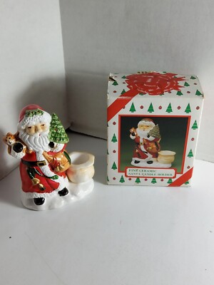 Vintage Christmas Fine Ceramic Figurine Santa Candle Holder - Target ...