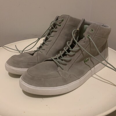 Lacoste Mens Hi Top Shoes Grey Suede Size 12 | eBay