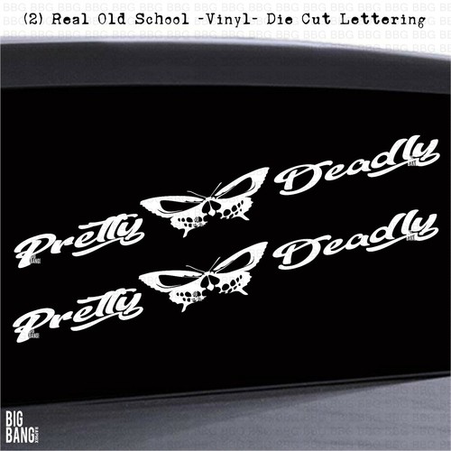 2 PRETTY DEADLY Decal Sticker RC Racing Windshield Race Car Driver ...