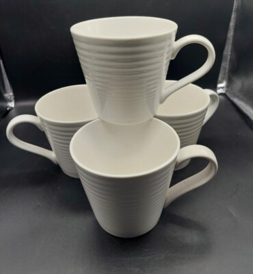 Royal Doulton Gordon Ramsay Maze Coffee Tea Mug Cup Off White Set of 4 ...