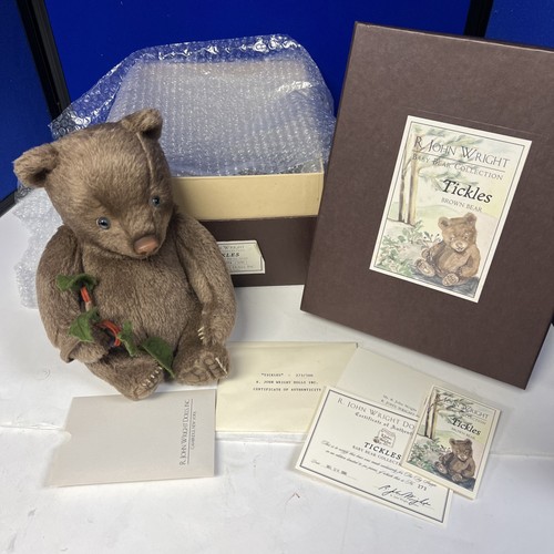 R John Wright 12” "Tickles" Baby Brown Bear COA Adorable | eBay
