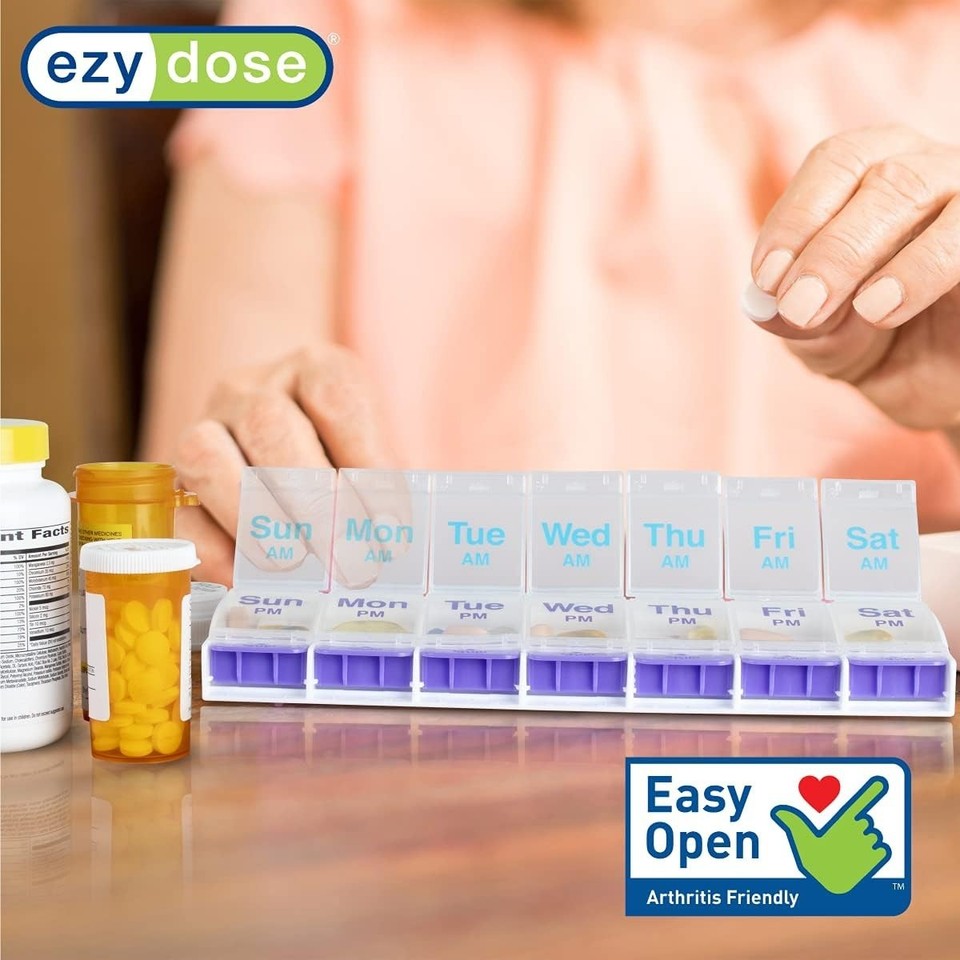Weekly (7-Day) Pill Case, Medicine Planner, Daily Vitamin X-Large ...