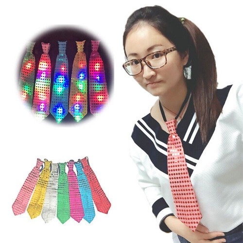 LED LED Lights Sequins Tie Cloth LED Neckties Flashing Light Up Necktie ...