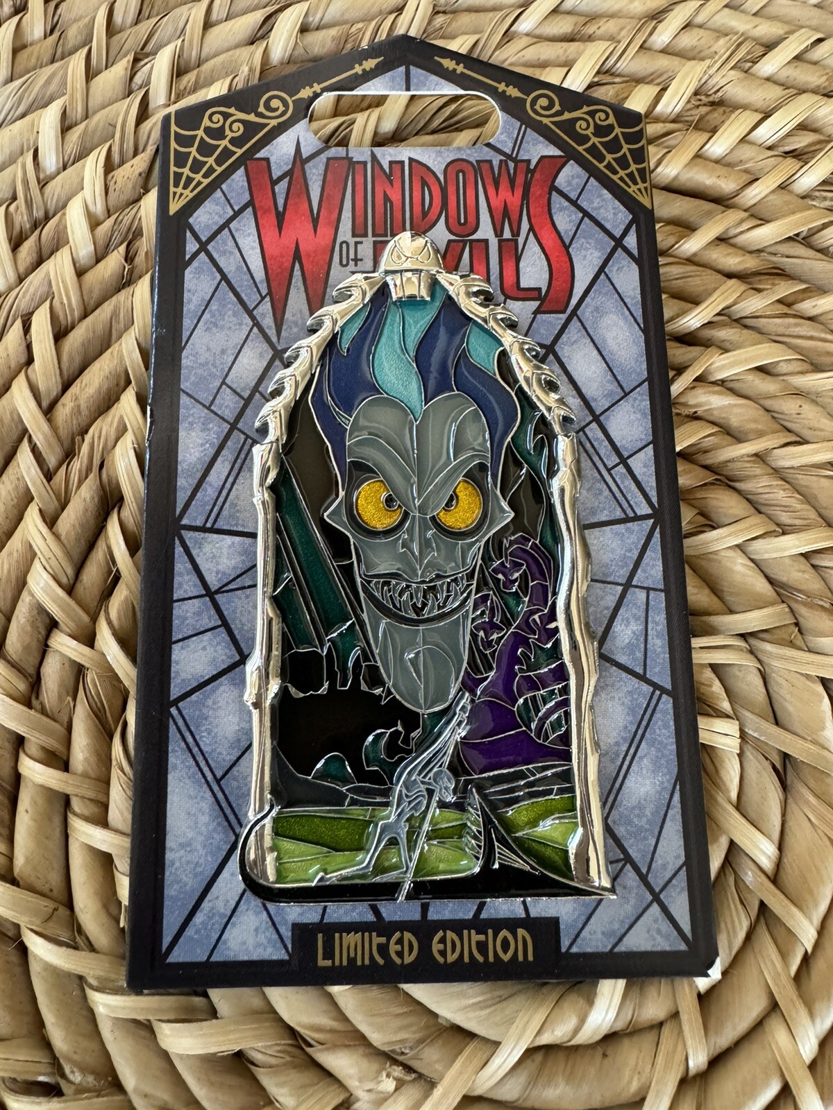 DISNEY PARKS Hades WINDOWS OF EVIL Stained Glass Pin AUTHENTIC LE | eBay
