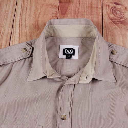 Dolce Gabbana Gold button up striped shirt Men’s Size 52 | eBay