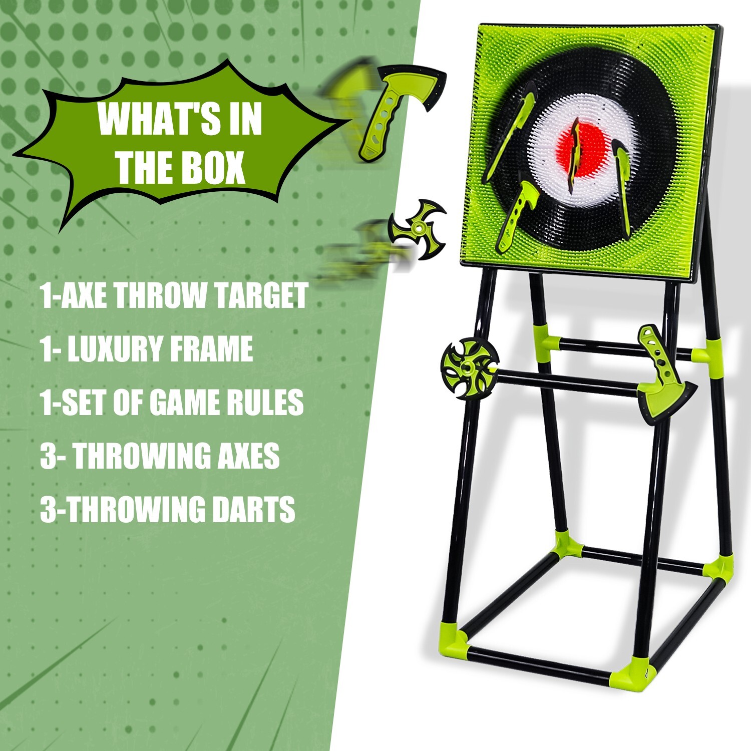 Deluxe Frame Axe Throwing Game For Backyard- Axe Throwing Set,Outdoor ...
