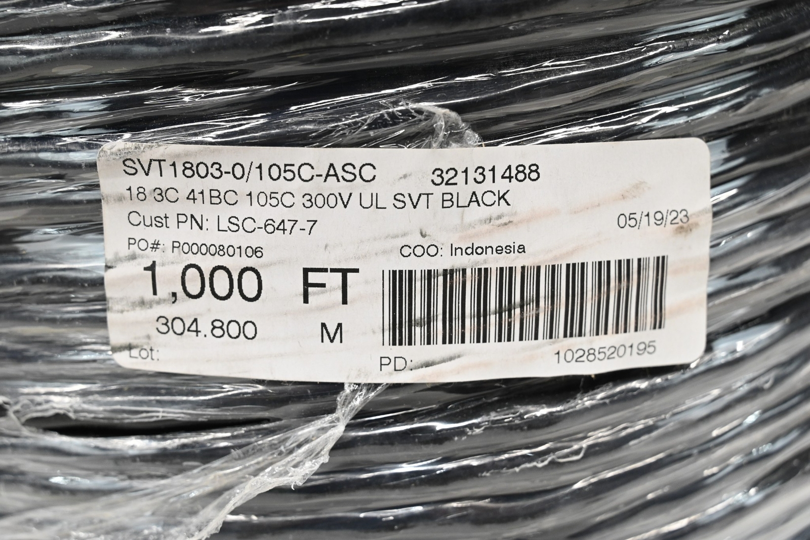 SOUTHWIRE 000000000056461601 UL SVT Portable Cord, 18 AWG, 1,000 ft ...
