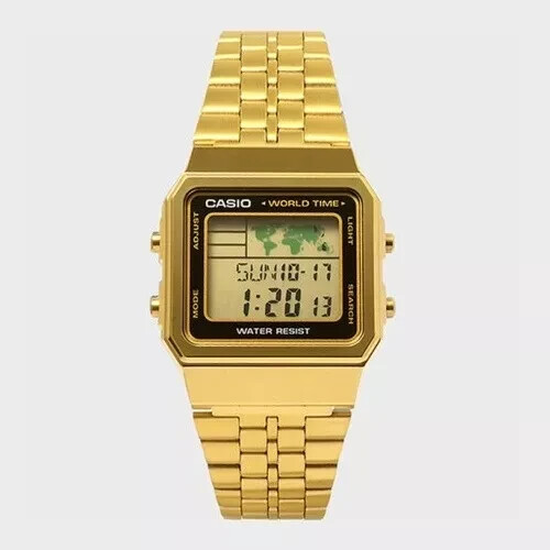 Casio A500WGA-1 Gold Stainless Steel Quartz Digital Unisex Wristwatch ...