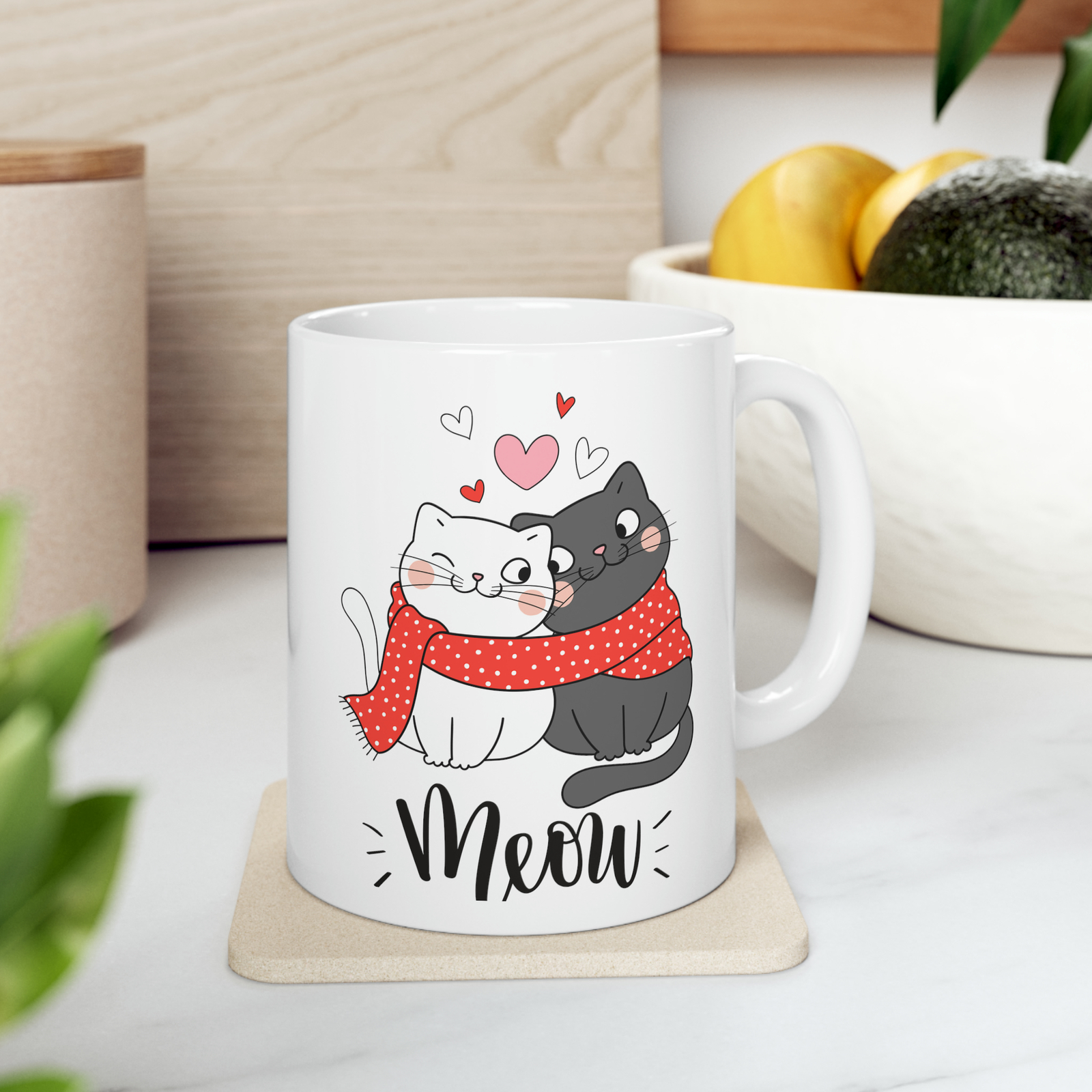 WHITE Ceramic Mug, 11oz,Cats, love, cat love | eBay