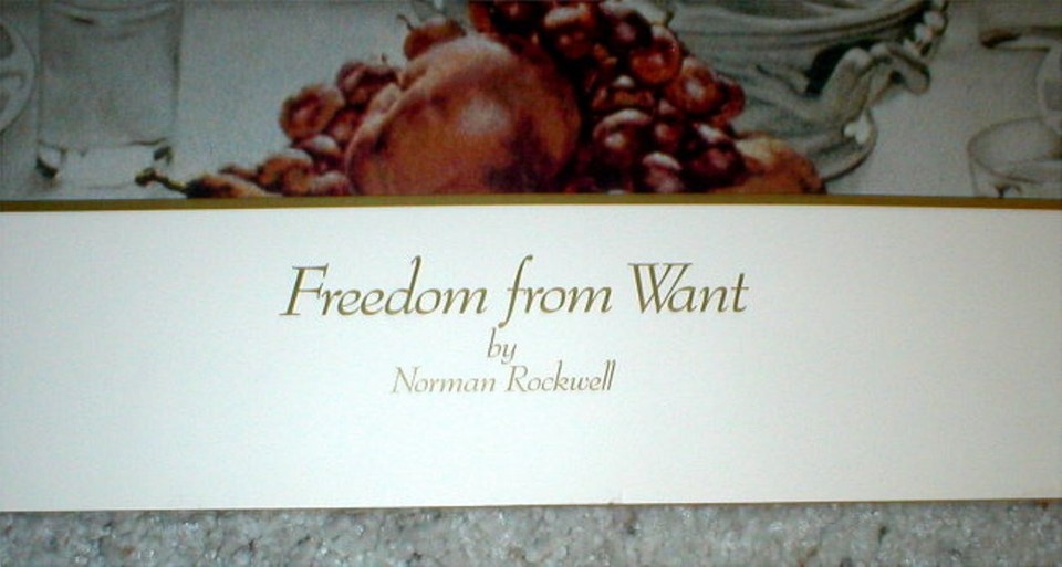 Vintage Norman Rockwell "Freedom from Want" Print 1990 - No. 11956 (22 ...
