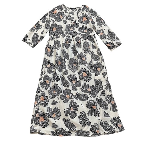 MONOPRIX Loose Printed Cotton Midi Dress Size FR 40 / US M | eBay